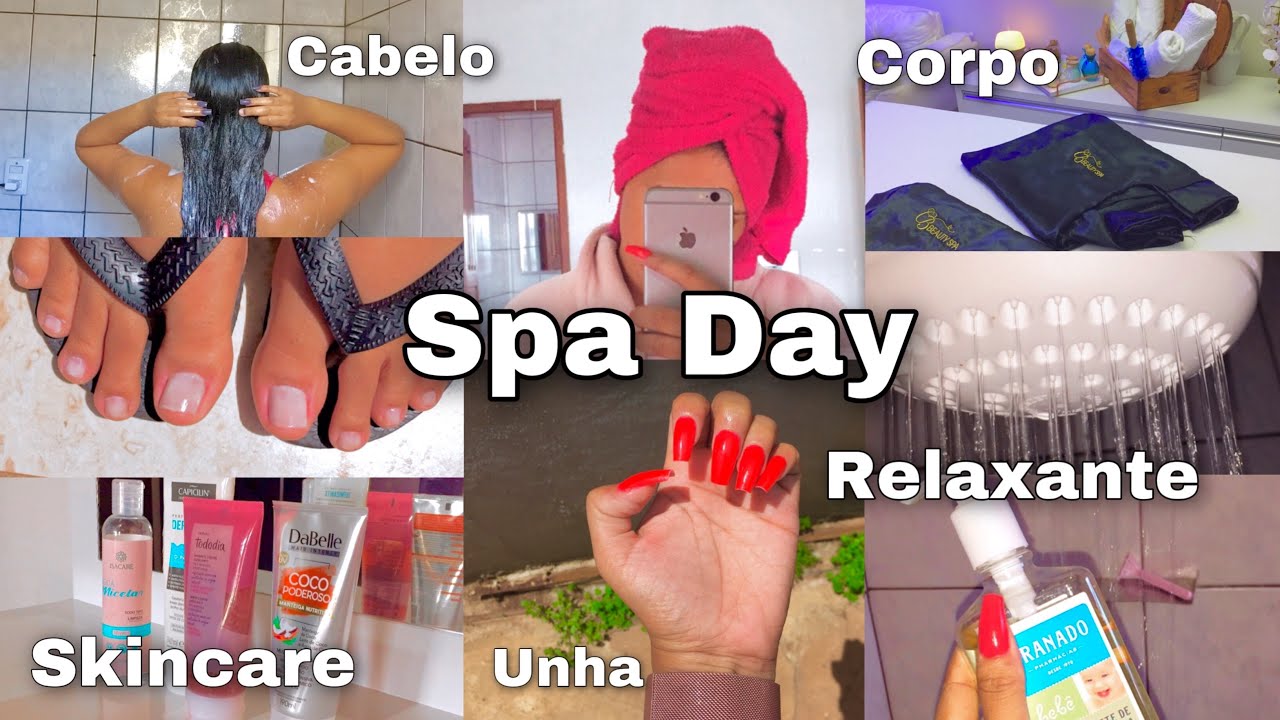 SPA DAY COMPLETO EM CASA DIA DE AUTOCUIDADO |cabelo , unhas, skincare ...
