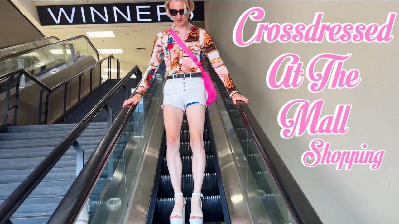 MTF Crossdresser Shopping at Lansdowne Mall in Makeup, Mini Shorts ...