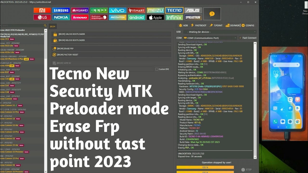 Tecno New Generic MTK Preloader Mode Erase FRP Without Testpoint ...