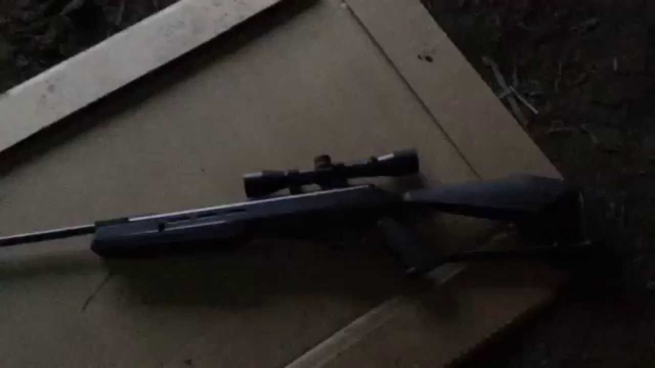 Shooting a crossman F4 pellet rifle - YouTube