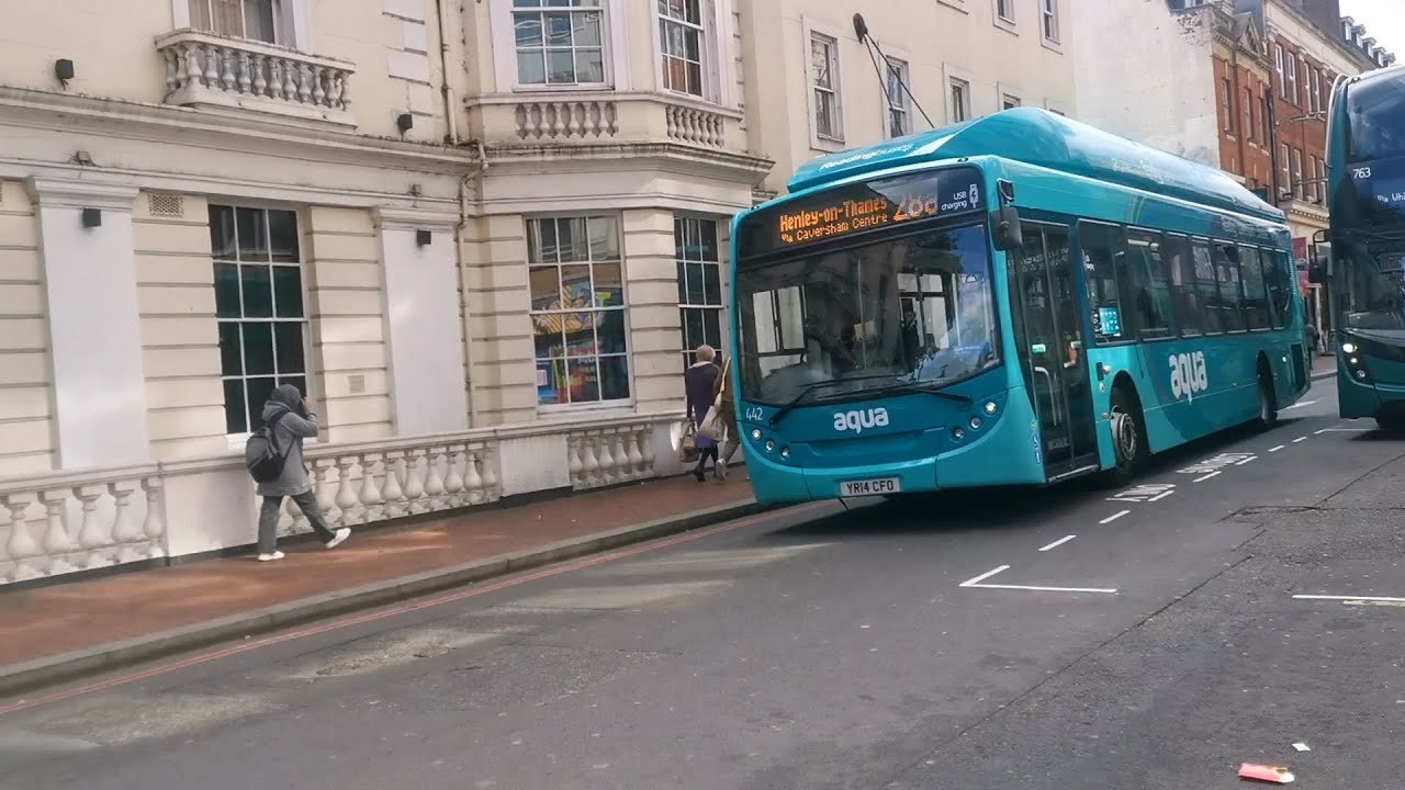 Reading Buses Scania K27OUD ADL Enviro300SG 442 YR14 CFO Aqua 28a - YouTube