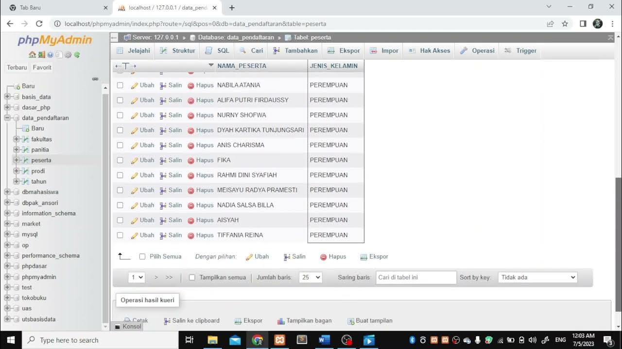 cara mengolah data menjadi informasi menggunakan my Sql - YouTube