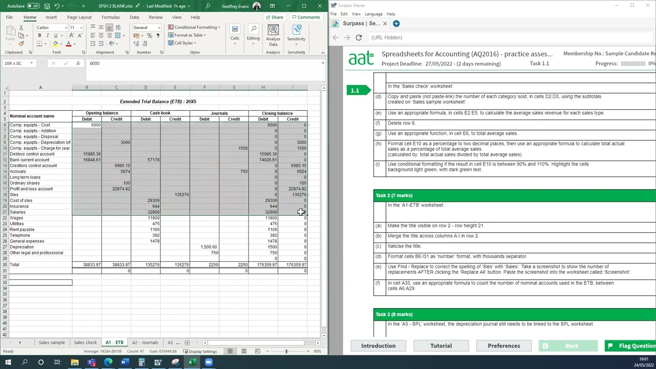 AAT Level 3 Spreadsheets Sample 2 YouTube aat-level-3-spreadsheets-sample-2-youtube
