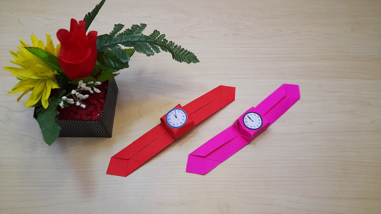 Membuat jam tangan dari kertas origami | How to make a watch out of ...