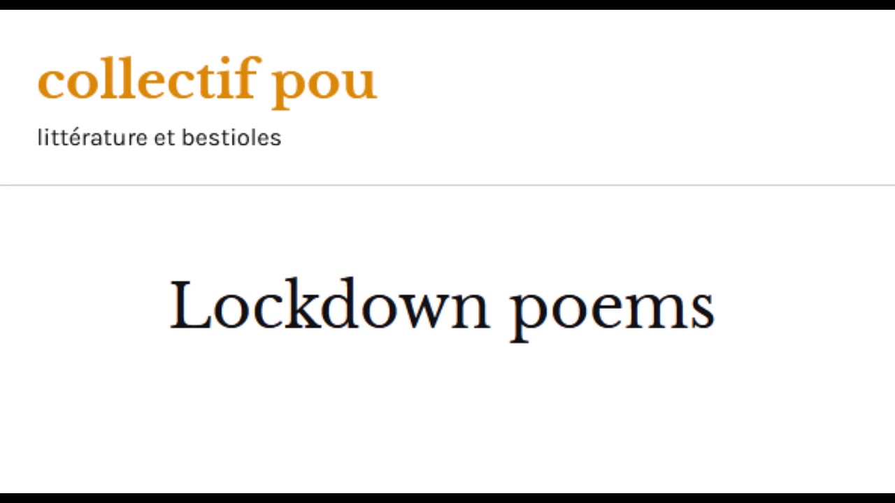 Lockdown Poems // Day 5 // Abby Haber & Samuel Deshayes - YouTube