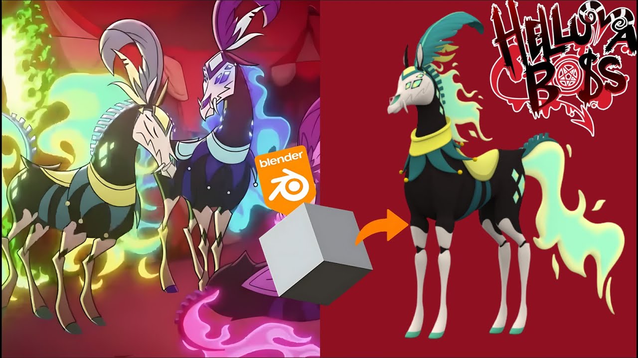 Helluva Boss horse 3D modeling - YouTube