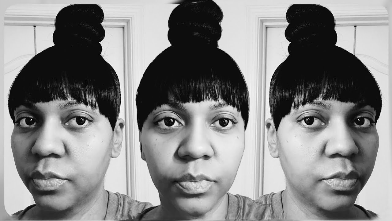 Top Knot Bun With Bangs on Pixie Cut & Bald Edges - YouTube