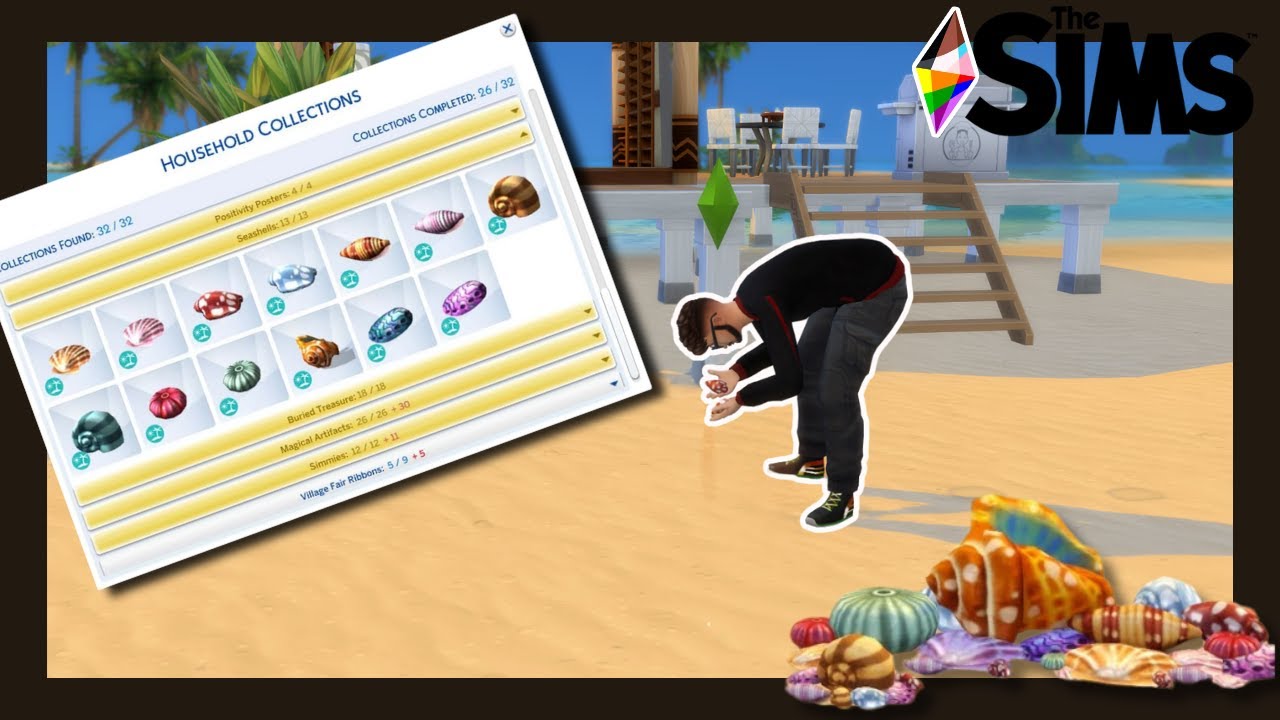 How to Collect ALL 13 Seashells in The Sims 4 - YouTube