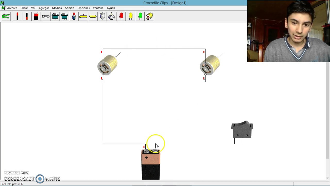 Circuito eléctrico en Crocodile Clips - YouTube