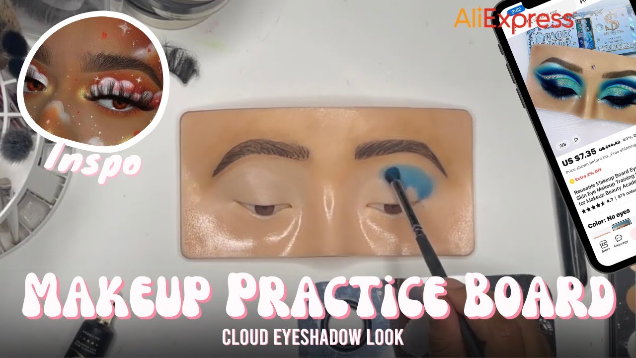 Blue Cloud Eyeshadow Look ☁️| Makeup practice board - YouTube