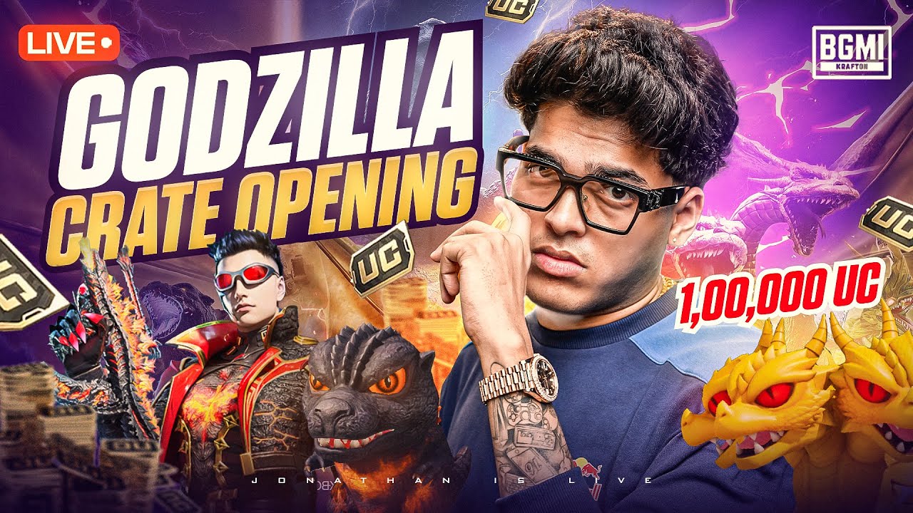 1,00,000 UC GODZILLA GROZA OPENING | JONATHAN IS BACK!! | BGMI! - YouTube