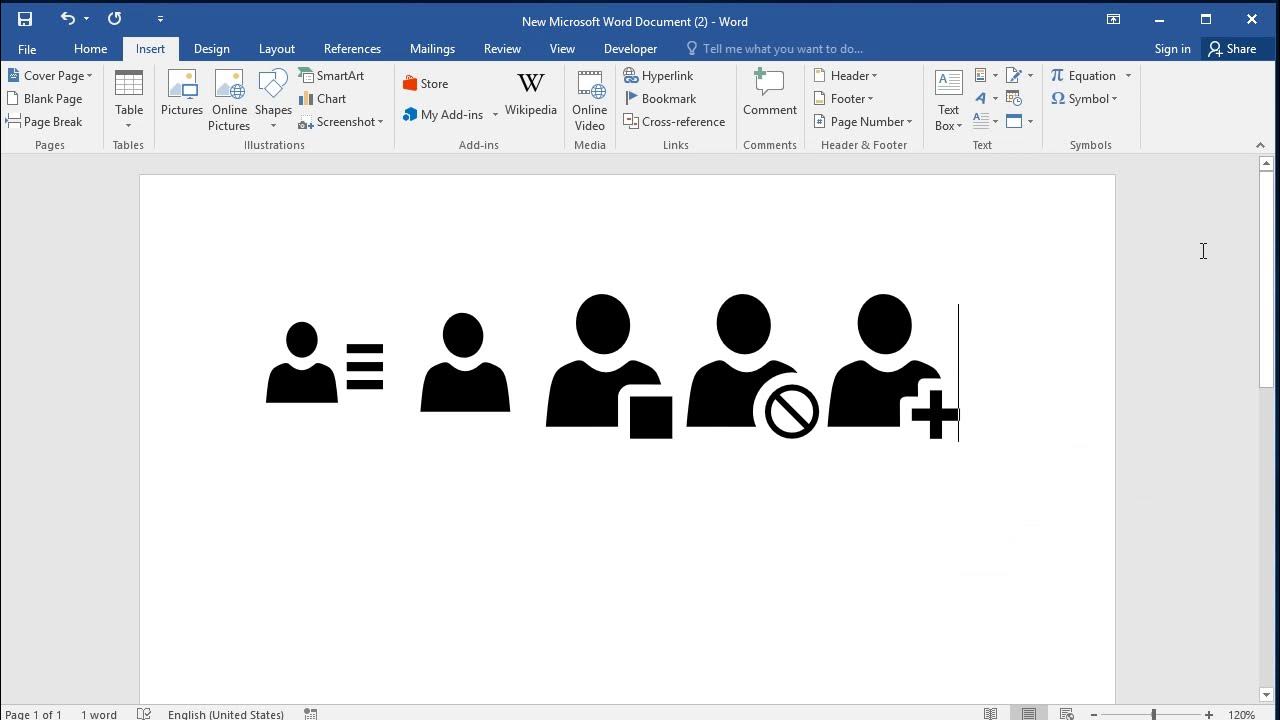 How to insert user profile symbols in word - YouTube