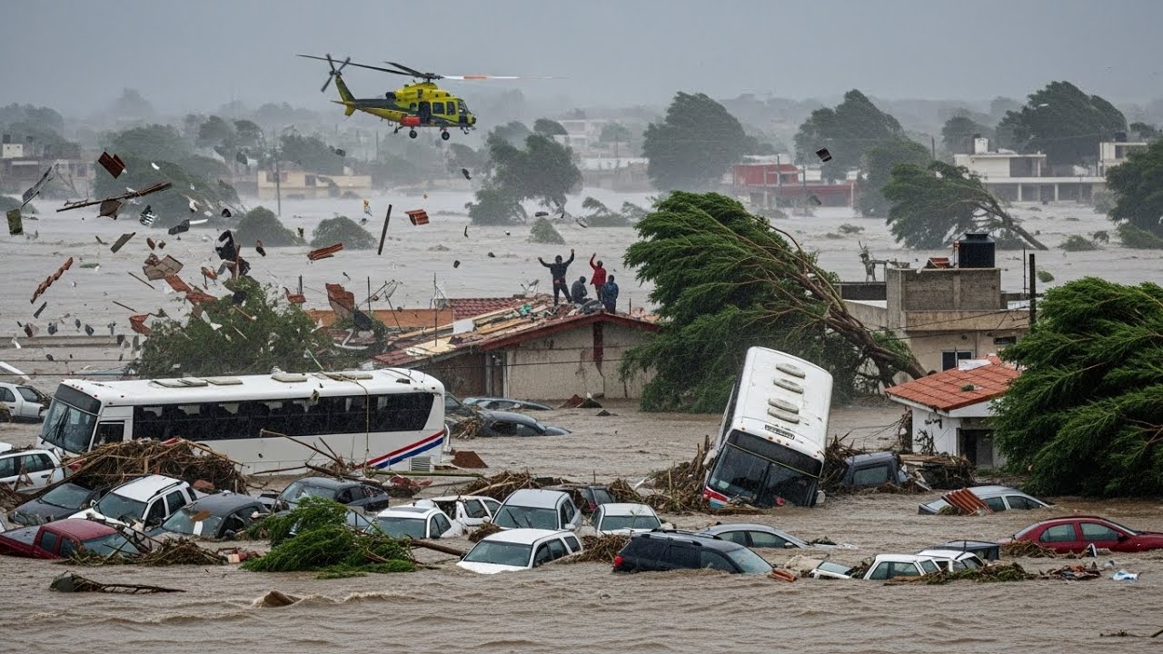Mexico Destroyed Today! Storm Raymond, Giant Floods Swept Away Cars in ...