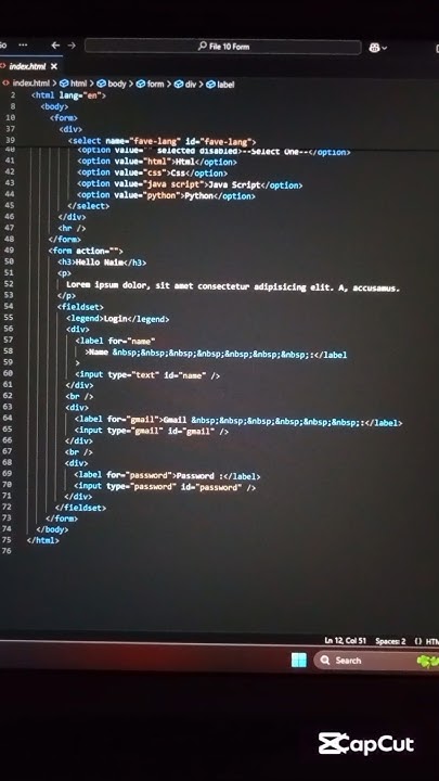 Html form...html, css, & JavaScript 🤩#css #coding #webdevelopment - YouTube