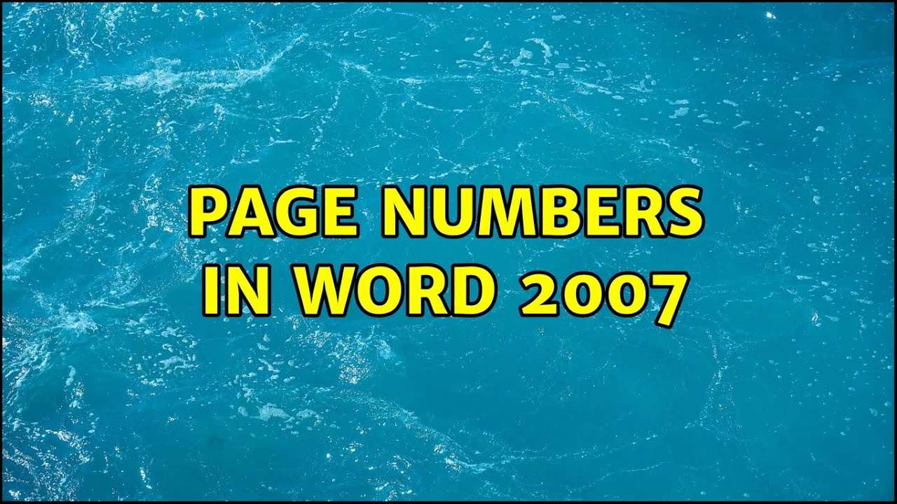 Page Numbers In Word 2007 YouTube page-numbers-in-word-2007-youtube