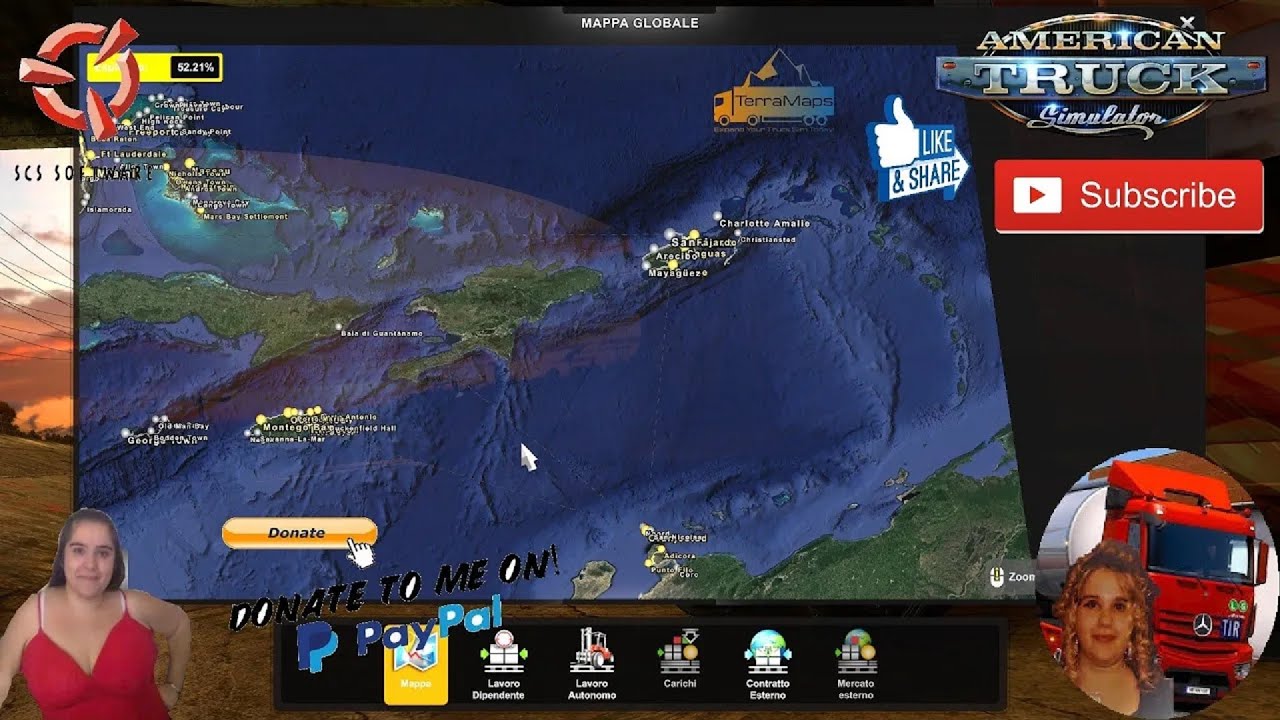 American Truck Simulator (1.47) Delivery to Puerto Rico Caribbean Map ...