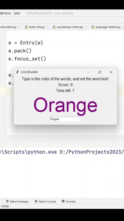 Funny Color Game Using Python Tkinter #python #shorts - YouTube