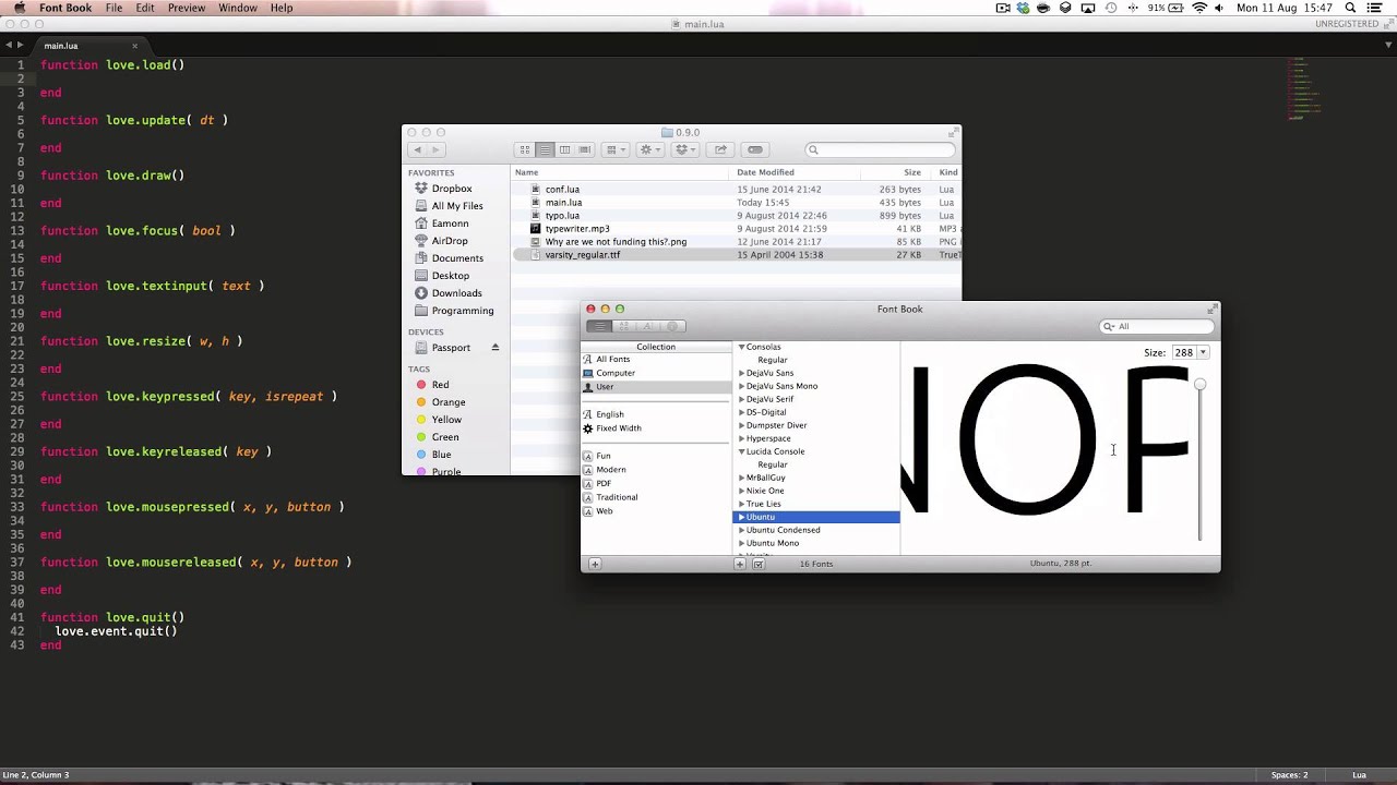 LÖVE (Love2d) 0.9.0 Tutorial #7 - Fonts - YouTube