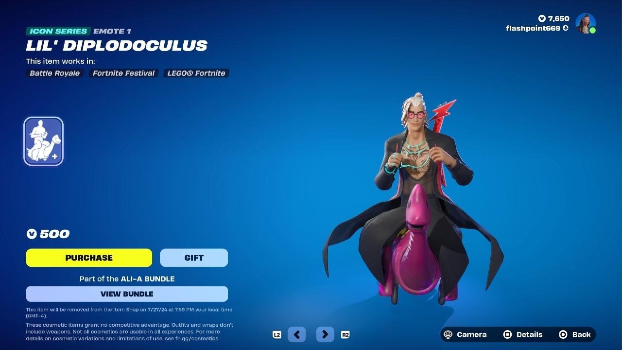 Fortnite Lil Dipolodoculus Emote Showcase - YouTube