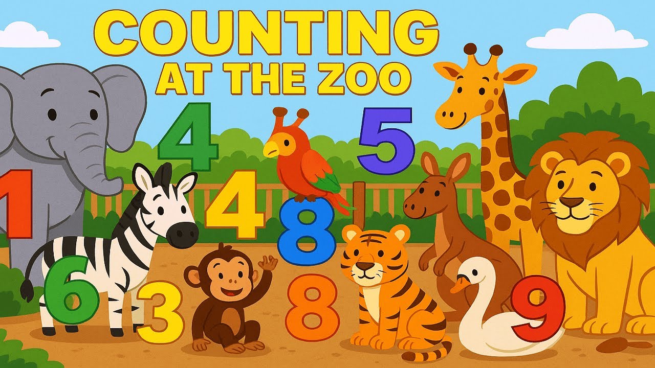 Numbers 1 -10 Counting at the Zoo! 🐘🐒🦁 | Fun Numbers 1 to 10 Song for ...