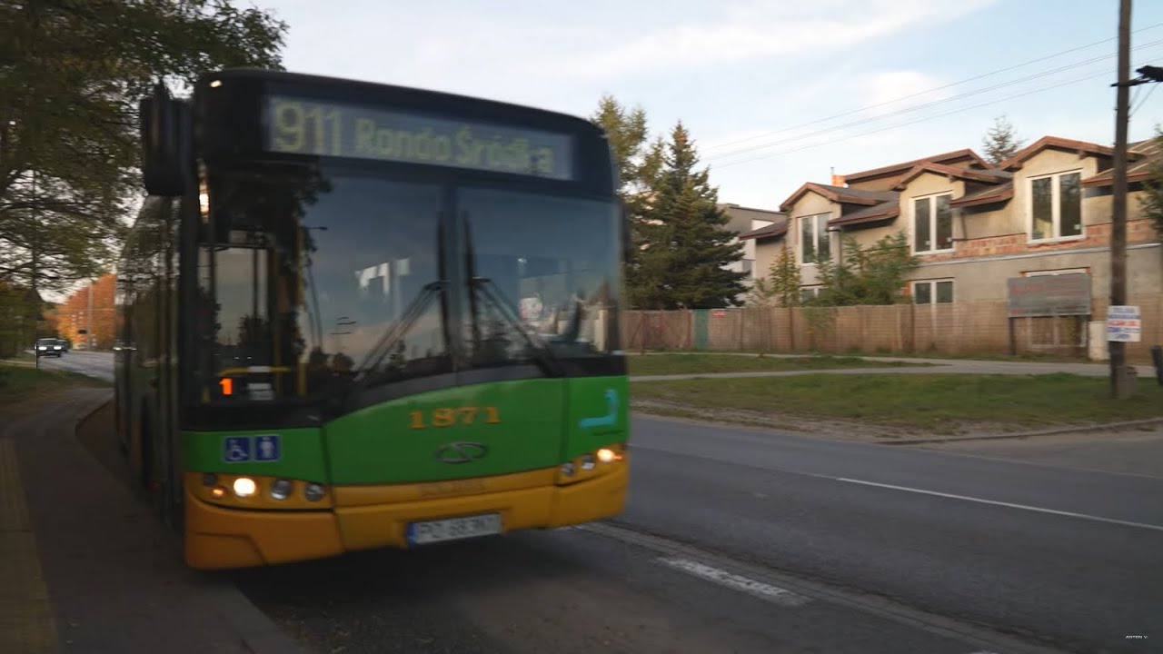 Poland, Poznań, bus 911 ride from Burysława to Jasna Rola - YouTube