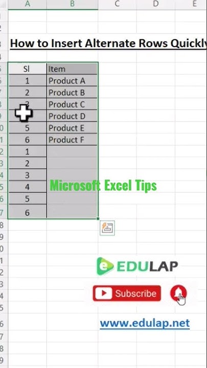 How to Insert Alternate Rows in a easy way - YouTube