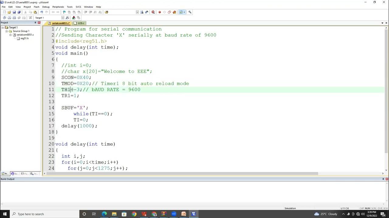 Programming 8051 for serial communication - YouTube