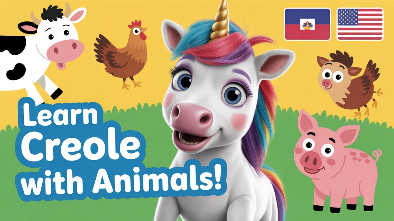Learn Haitian Creole with Animals! | Fun Farm Animal Sounds for Kids ...
