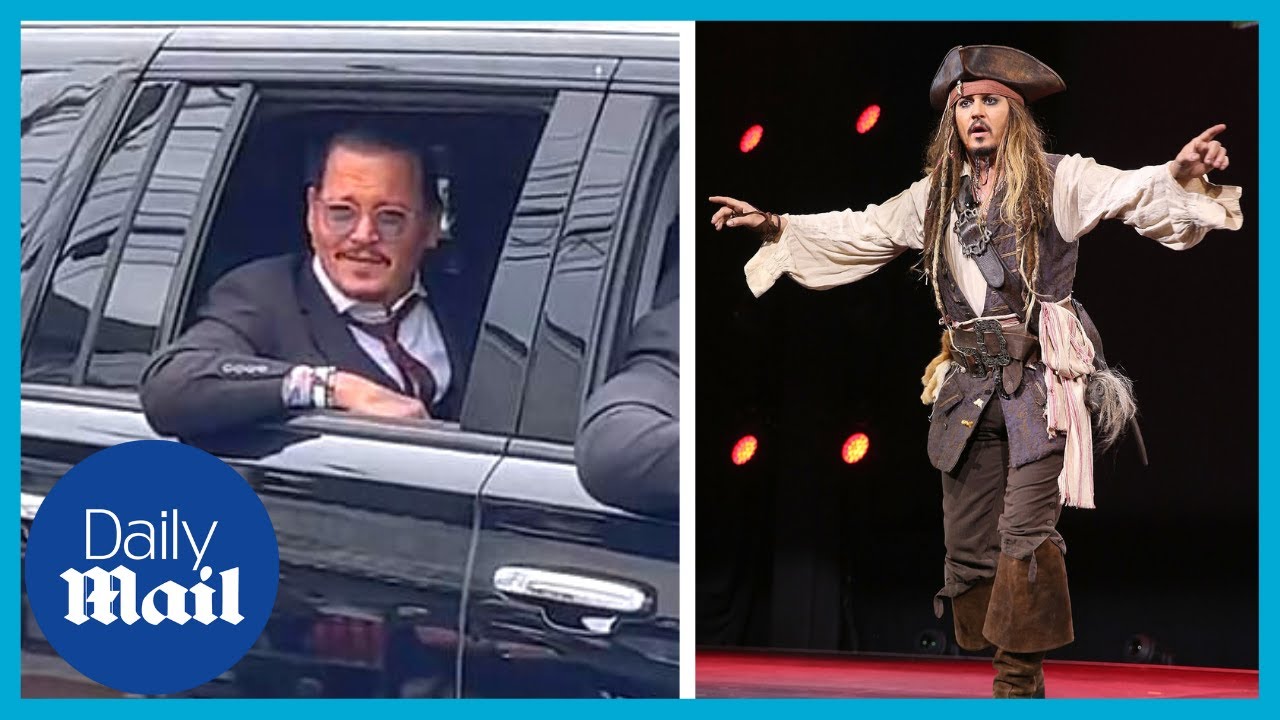 Johnny Depp does a Captain Jack Sparrow voice for fans outside court ...
