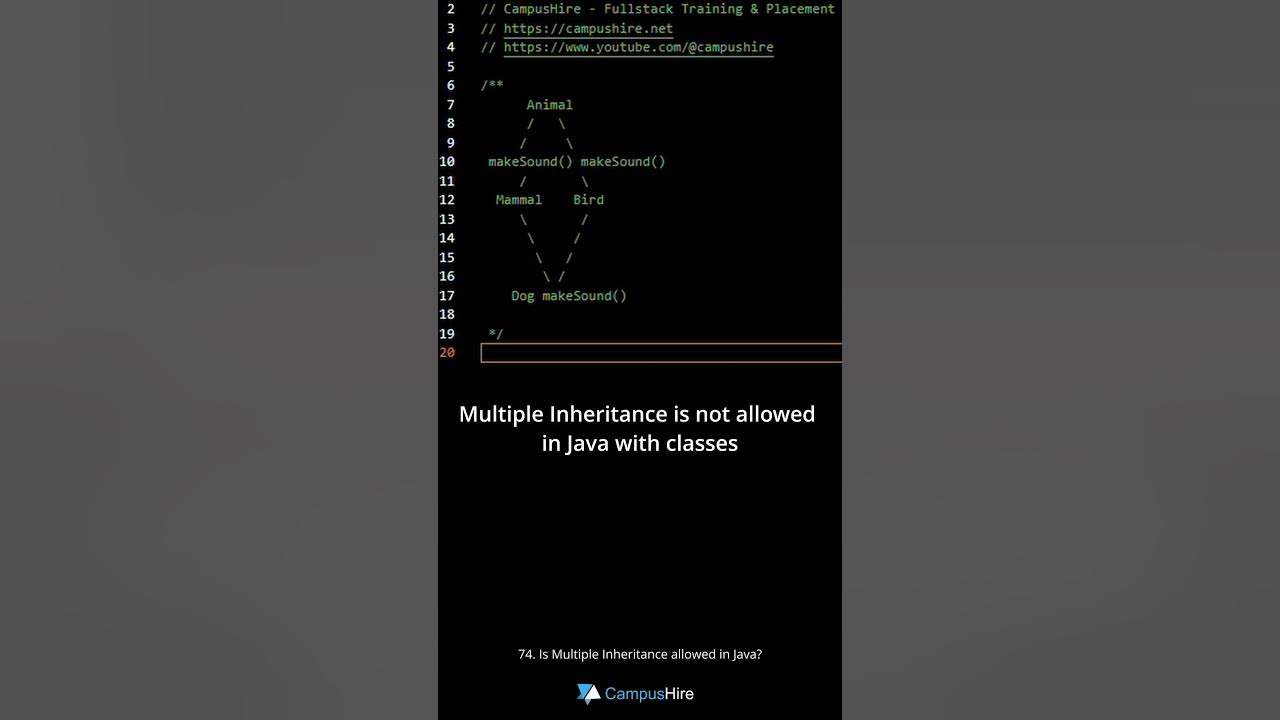 Java IQ #74 - Is multiple inheritance allowed in Java ? - YouTube