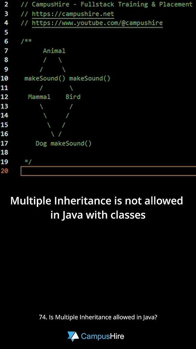 Java IQ #74 - Is multiple inheritance allowed in Java ? - YouTube