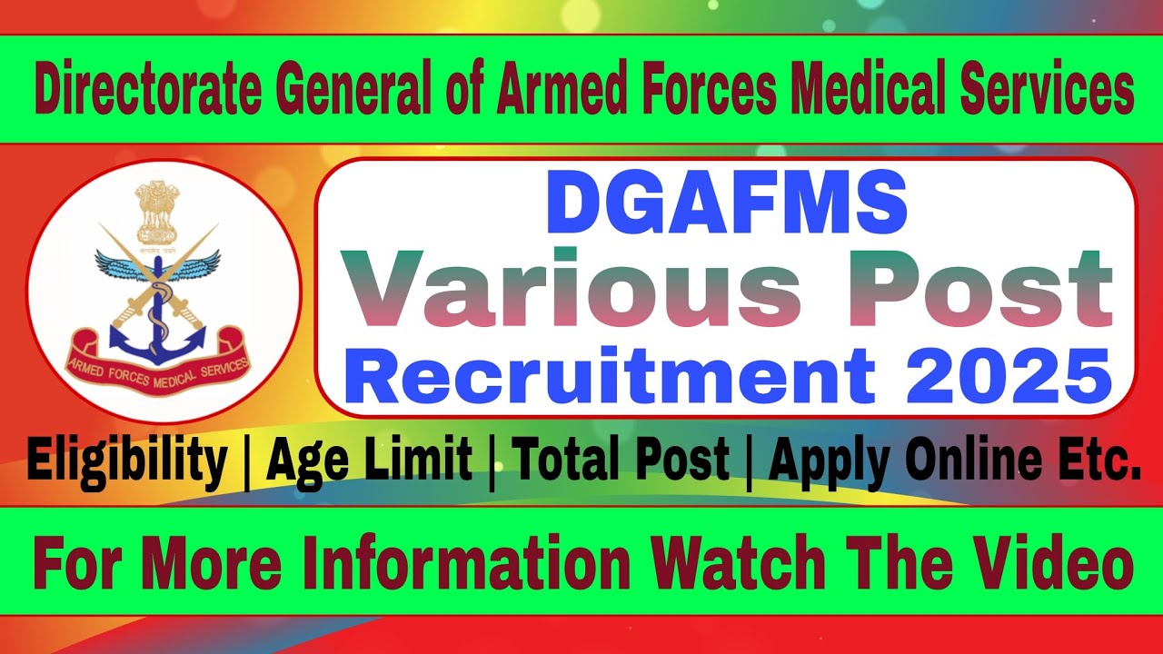 Directorate General of Armed Forces Medical Services DGAFMS Various ...