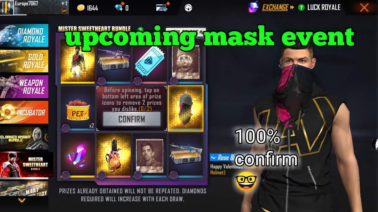 100% Upcoming event in free fire || mask event free fire || new event ...