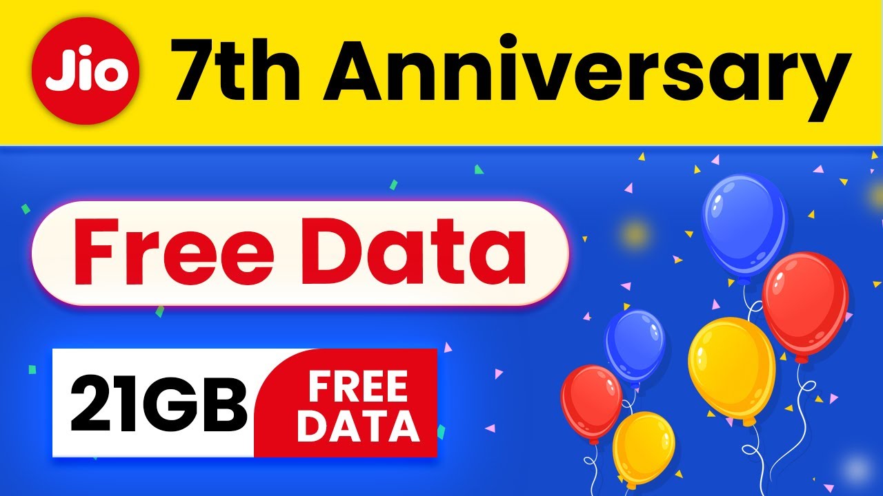 Jio 7th Anniversary Free Data offers - YouTube