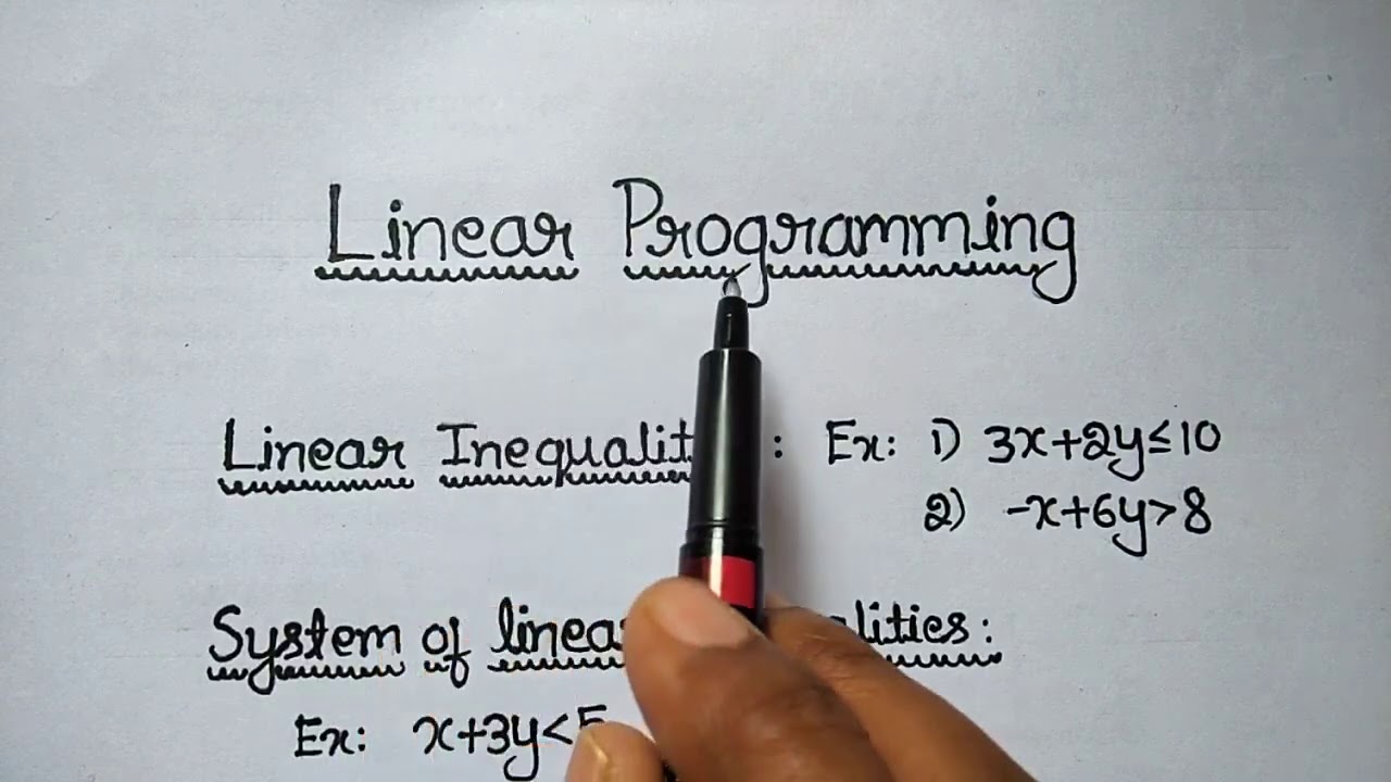 Linear programming - 01 - YouTube
