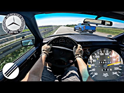 1994 Mercedes-Benz W124 E220 T-Model TOP SPEED DRIVE ON GERMAN AUTOBAHN🏎