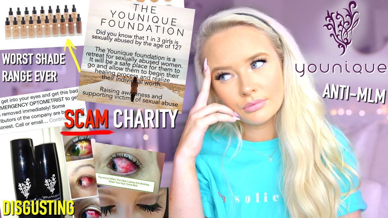 YOUNIQUE MAKEUP MLM SCAM.... SCUMMY CHARITY & BAD MAKEUP - YouTube
