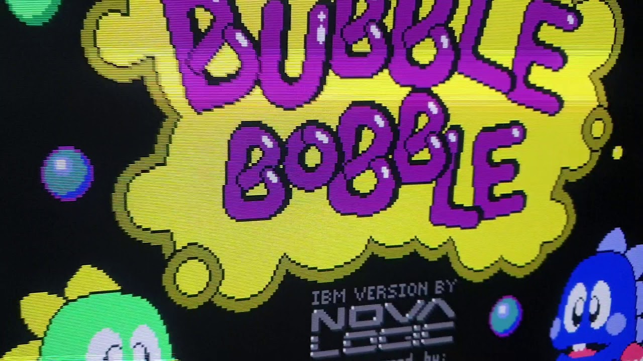 DOS GAME "BUBBLE BOBBLE" RUN 486DX2 COMPUTER - YouTube