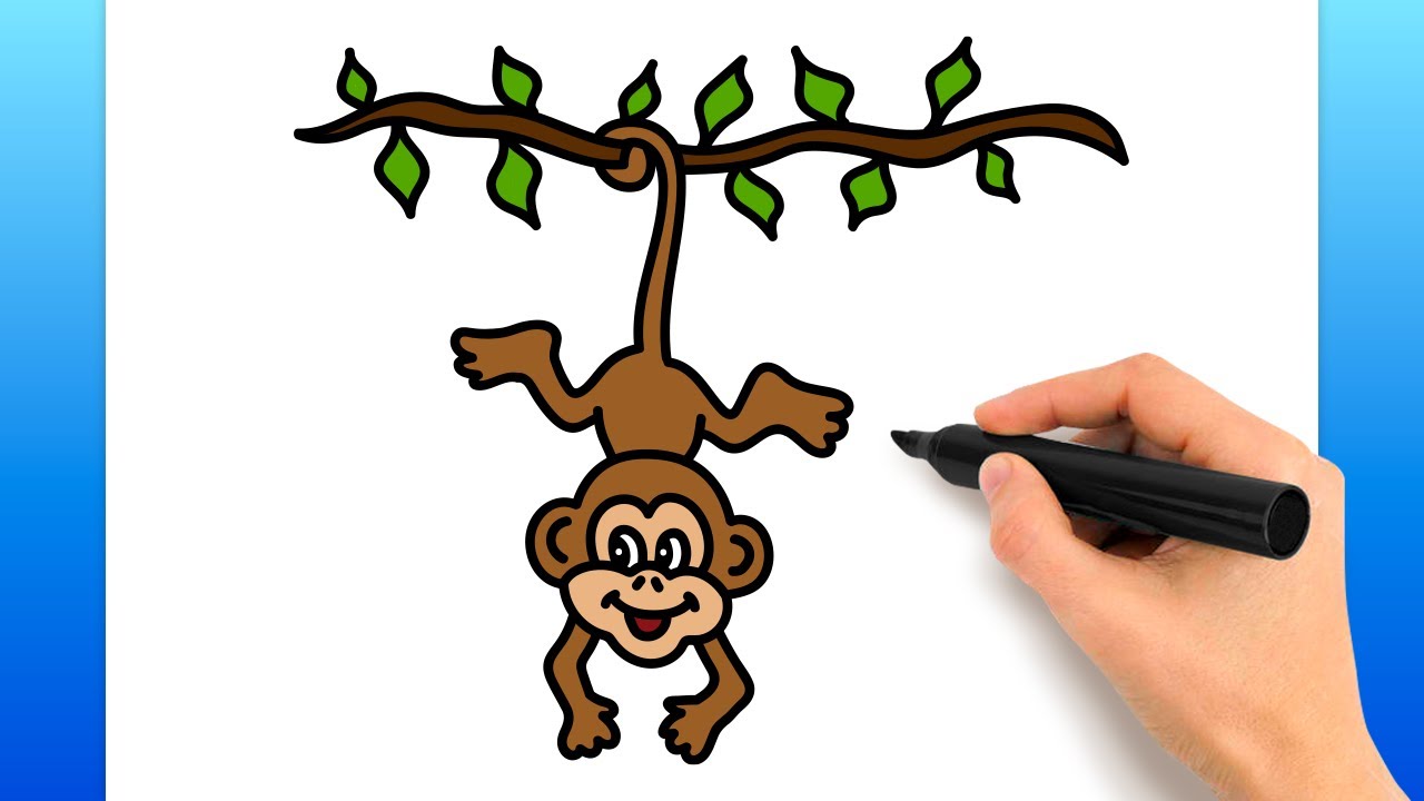 How To Draw A Monkey (Easy Drawing Tutorial) - YouTube