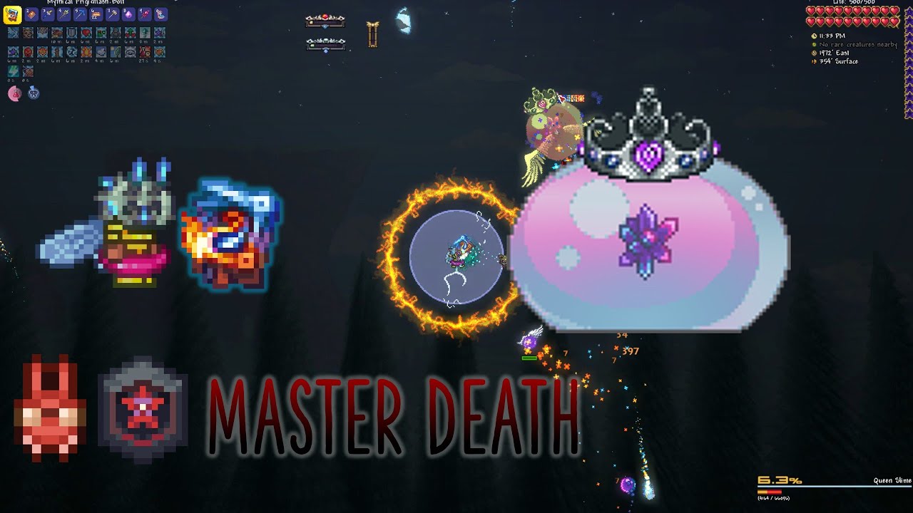 QUEEN SLIME with Frigidflash Bolt - Terraria Calamity MASTER DEATH MAGE ...