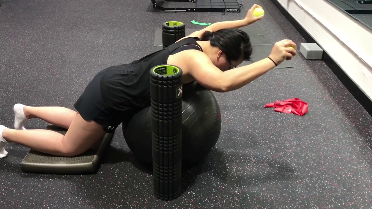 Prone Shoulder External Rotation with Overhead Press - YouTube