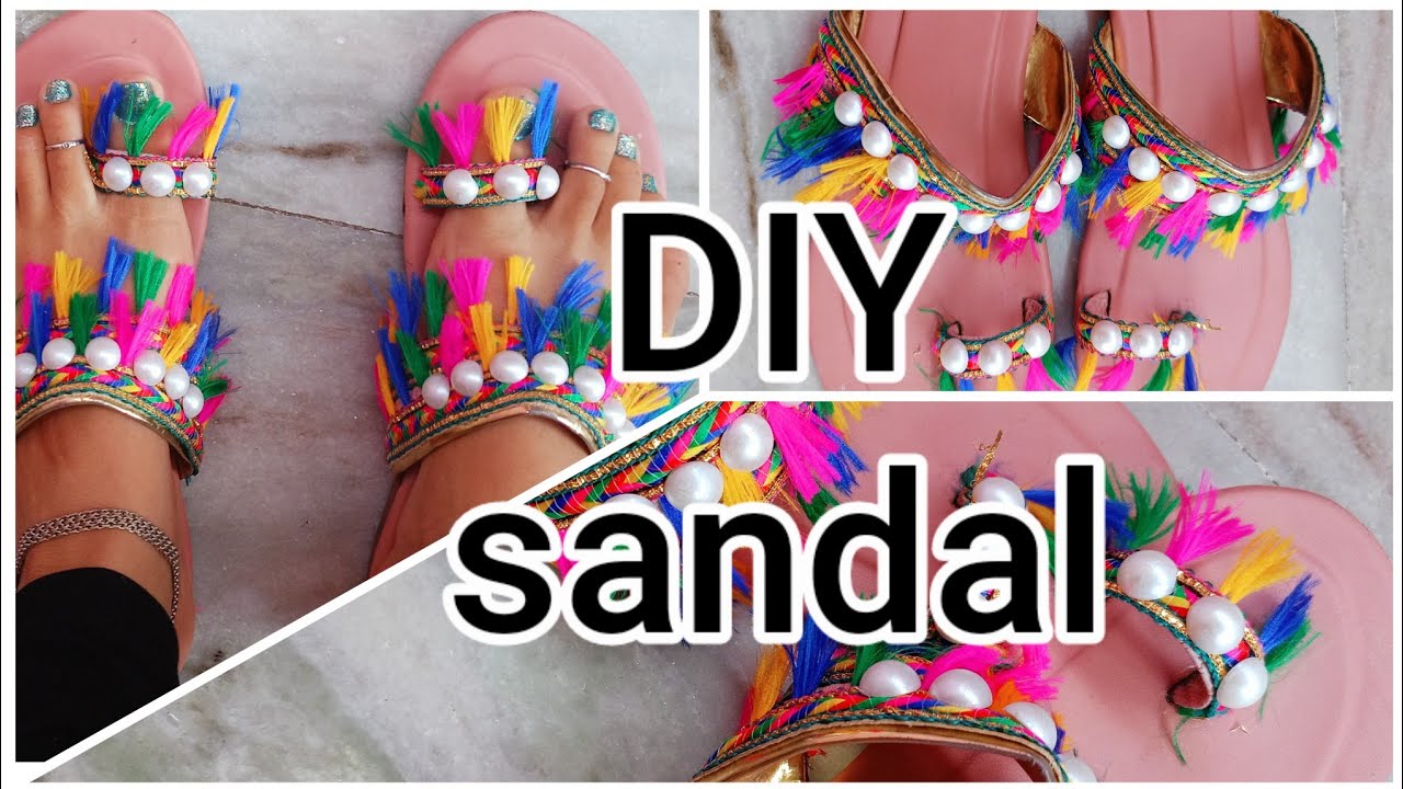 DIY navratri sandal | beautiful sandal | Craft ideas for beginners ...