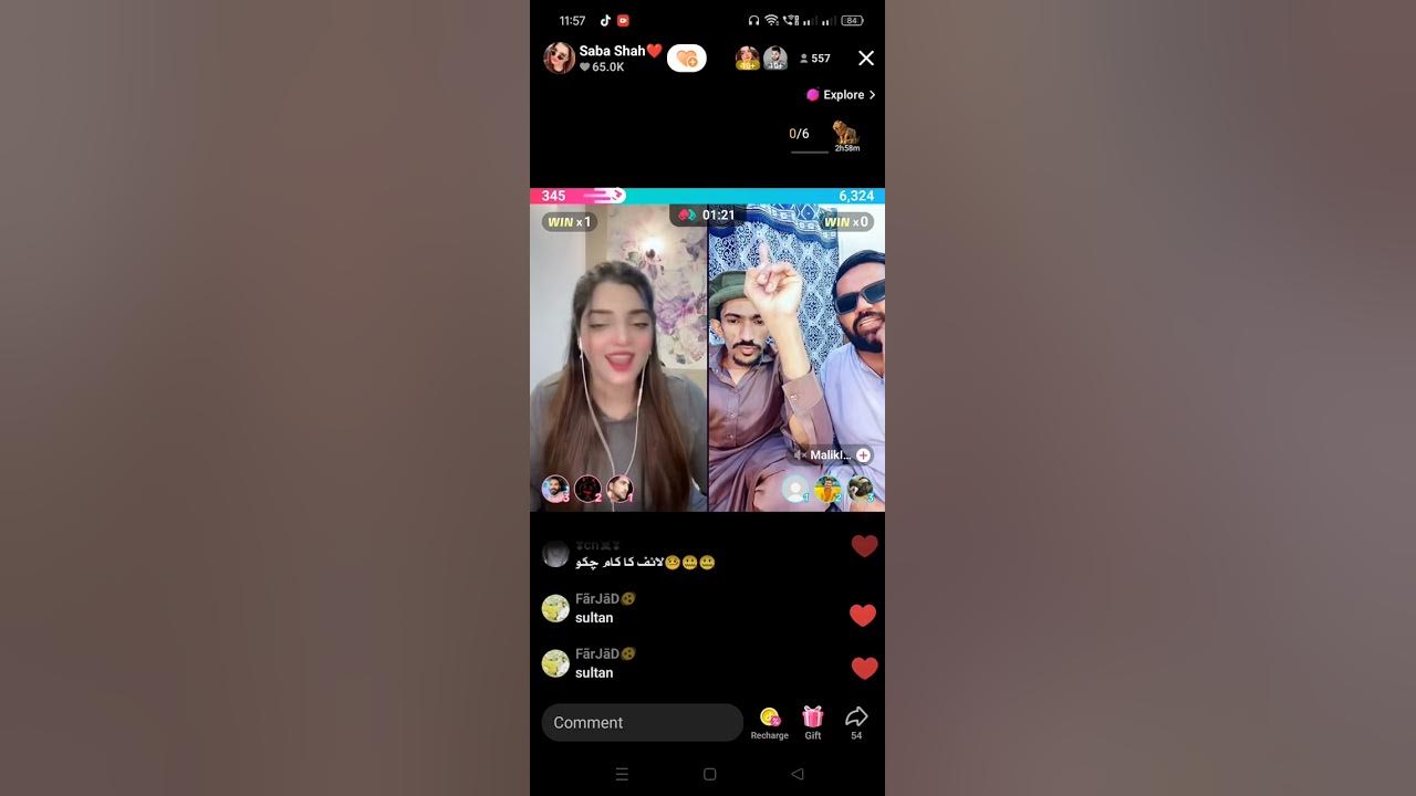 Saba shah and maihar and senorita malang and pind brand and tiktok live punishment match - YouTube