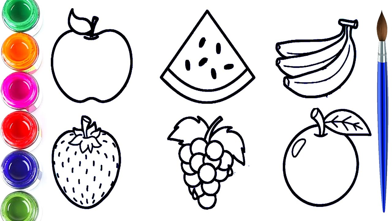 Fruits Drawing, Painting & Coloring for Kids & Toddlers | Kids Art ...