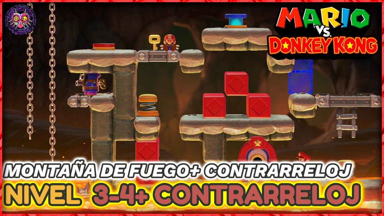Mario Vs Donkey Kong | Nivel 3-4+ Contrarreloj | Montaña de Fuego+ ...