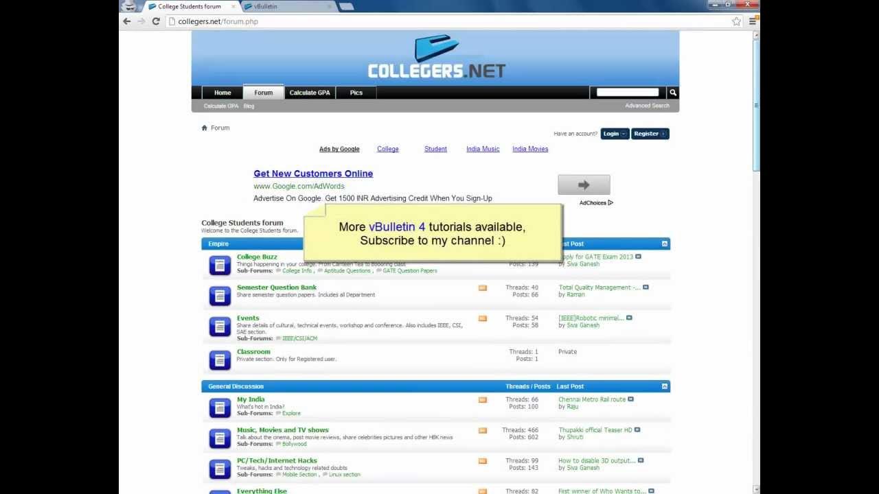 vBulletin 4 - View Number of Queries per page - YouTube