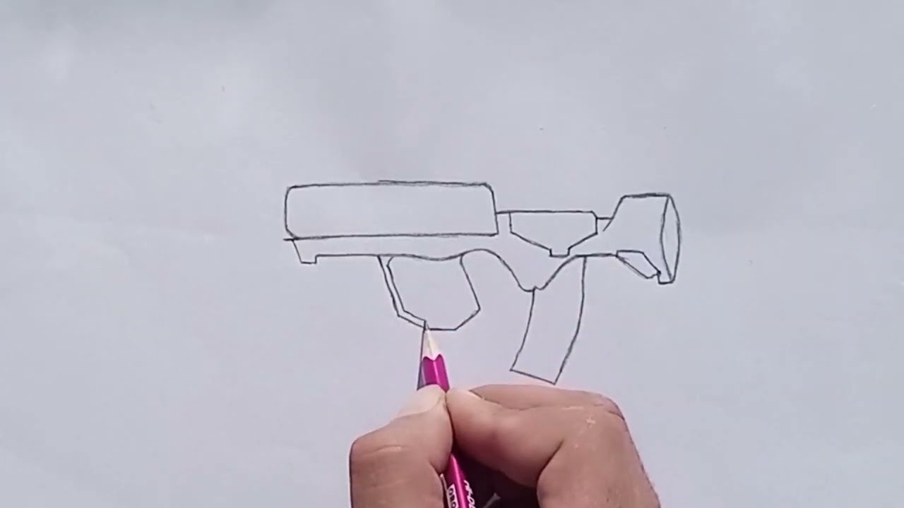 Hands Drawing | Free Fire Guns Drawing | Famas Drawing | pencil Drawing ...