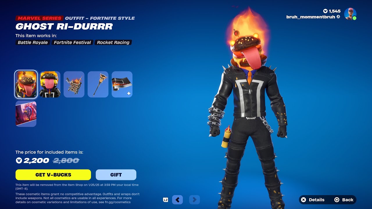 Ghost Ri-durrr Skin Is Back! (Fortnite item shop) (January 21st, 2025 ...