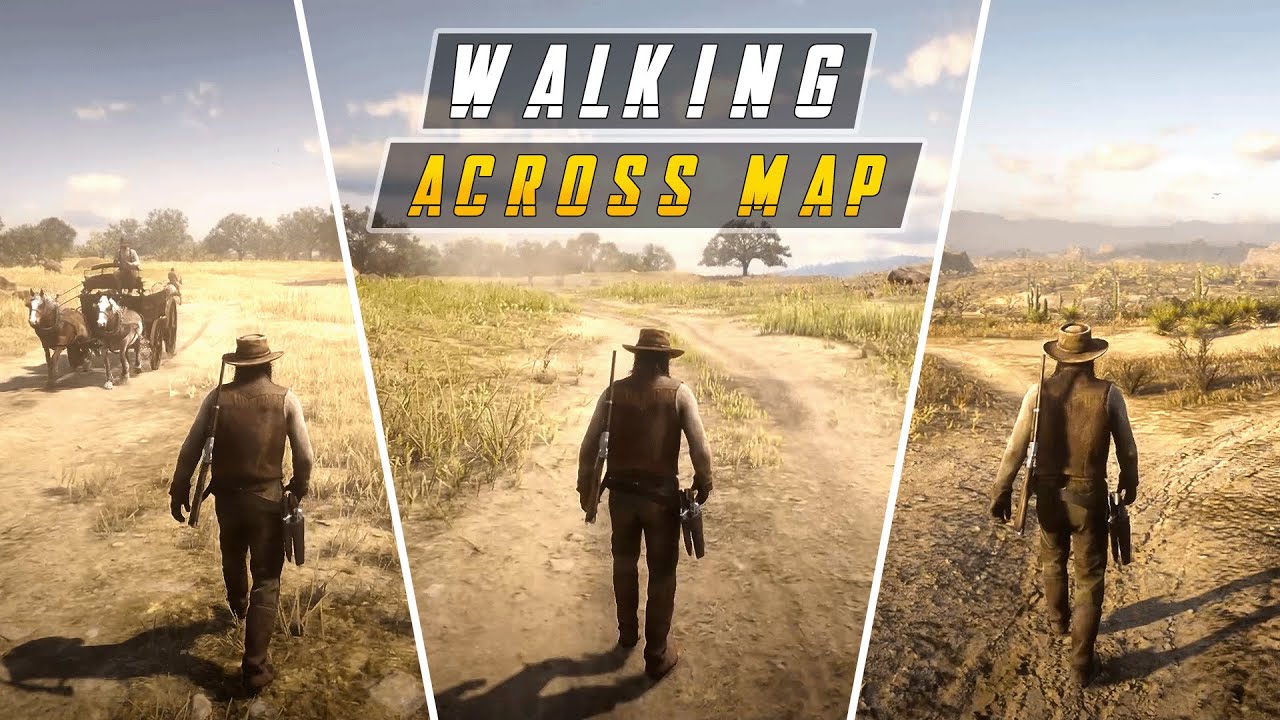 Walk Across The Map in Red Dead Redemption 2 ( RDR2 ) - TIMELAPSE - YouTube