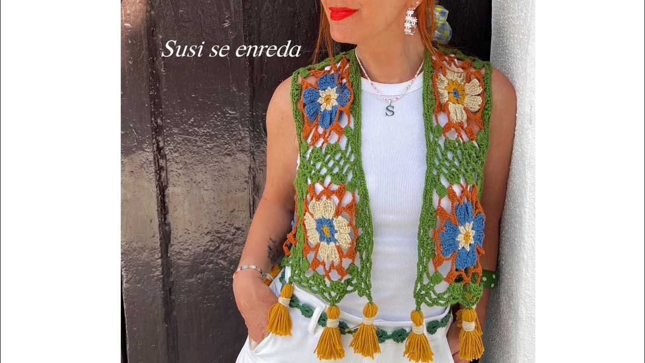 TUTORIAL GRANNY SQUARE Chaleco “Querida Janis” - YouTube